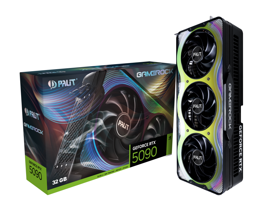 Palit Видеокарта Palit GeForce RTX 5090 GameRock NE75090019R5-GB2020G (GeForce RTX 5090, 32ГБ GDDR7, HDMI, 3xDP) (PCI-E) (ret)