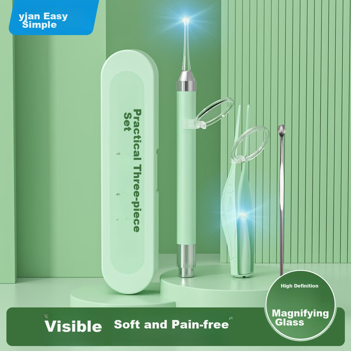 Yijan Children's Ear Pick, Ear Cleaning Tool, Baby Light-Up Ear Spoon, Newborn Ear Cleaning Tweezers Set