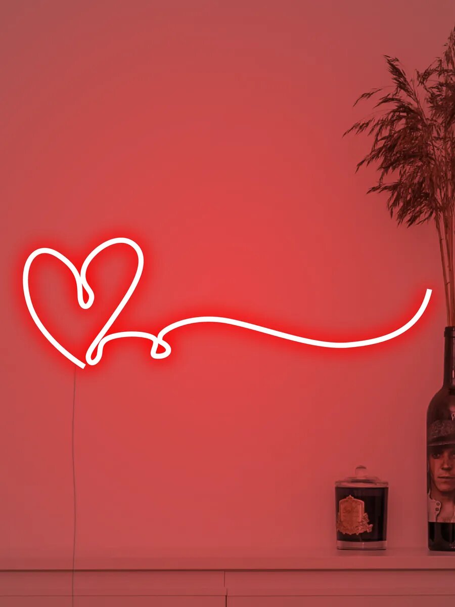 "Сердце" неоновая лампа, светильник