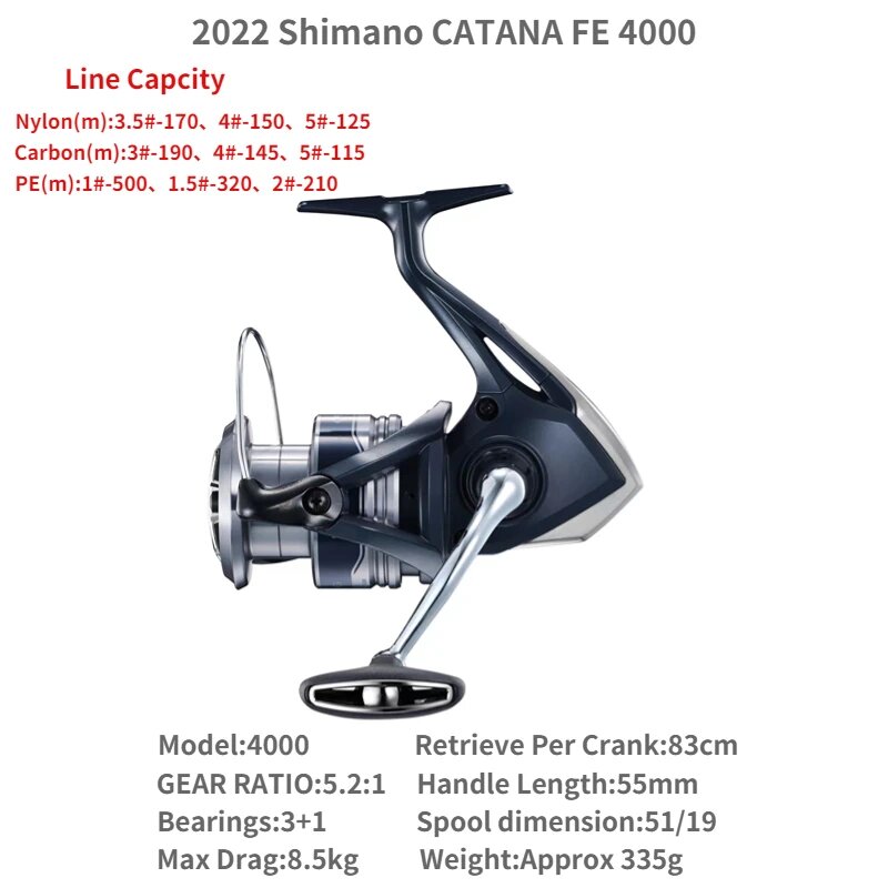 Спиннинговая катушка Shimano CATANA FE 1000 2500 2500HG C3000 C3000HG 4000 4000HG 4000