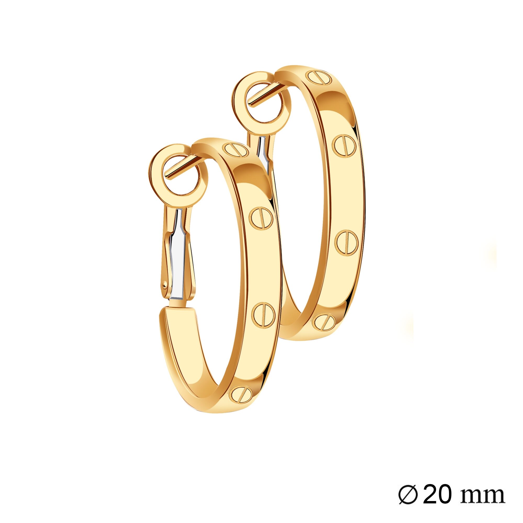 Серьги конго, красное золото, 585 проба