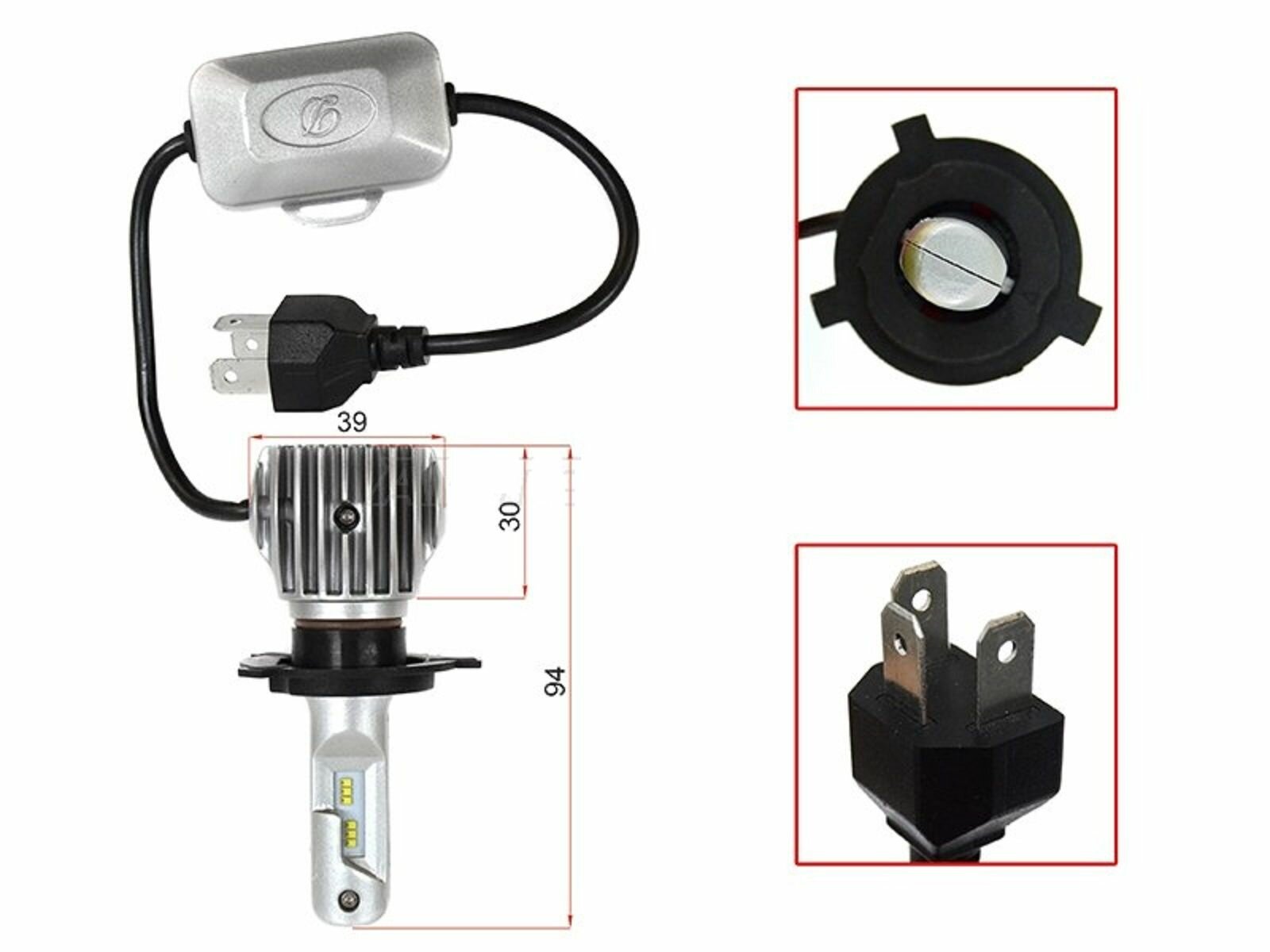 Комплект светодиодных ламп H4 20W/3600LM LED