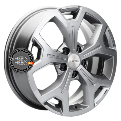 Диск автомобильный литой Khomen Wheels KHW1710 (Chery Tiggo/Tiggo 7 Pro) 17x6.5 5x108 et33 dia60.1 Gray