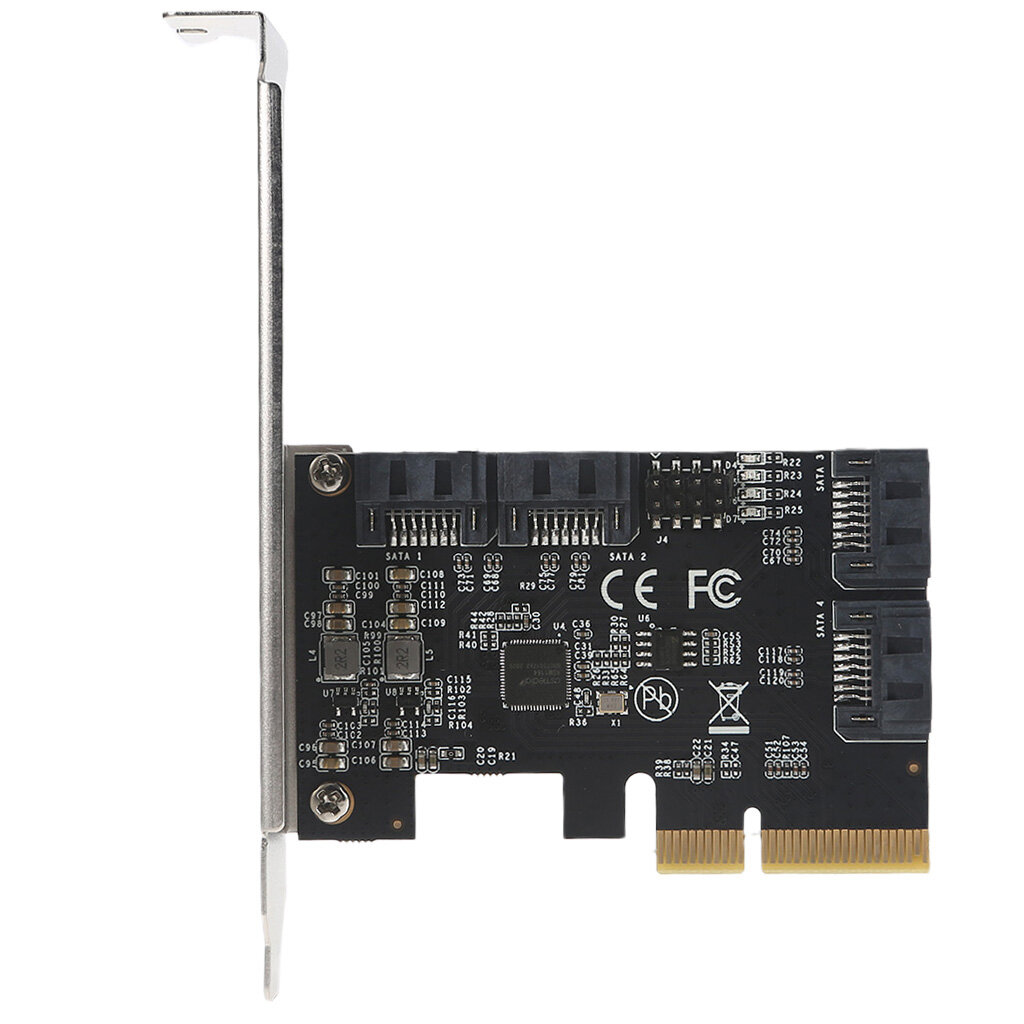 4 Порта SATA 3 PCI для Экспресс-карты расширения PCI-E SATA Контроллер PCIe 4X к SATA3 Адаптер на 6 ГБ Дополнительные карты для жесткого диска SSD