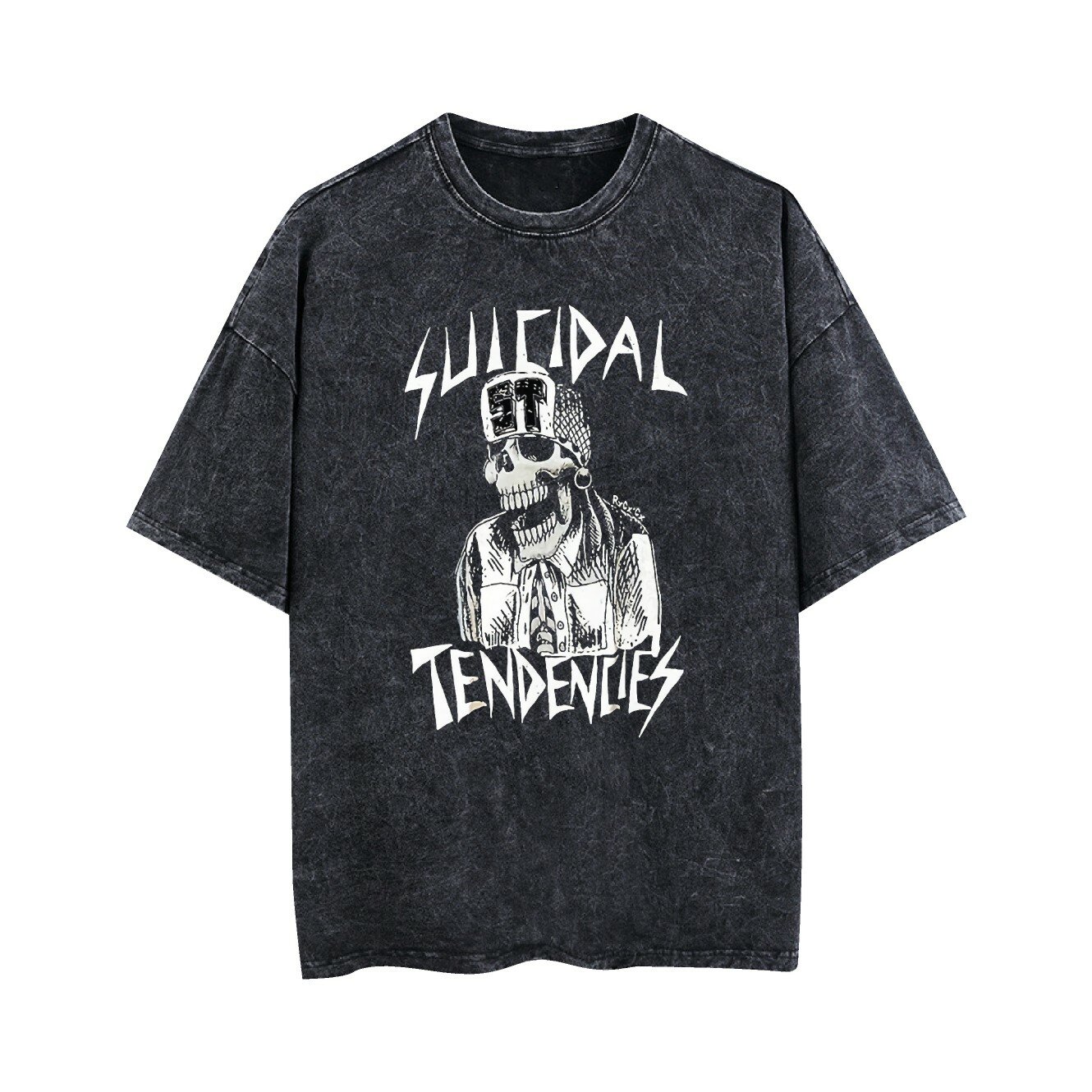 Винтаж SUICIDAL TENDENCIES панк-рок группа ретро футболка Черный ретро-костюм с коротким рукавом