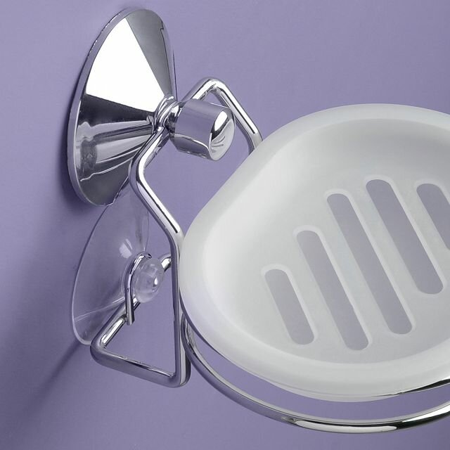 VERRAN Real мыльница подвесная с вакуумными присосками хромированная для ванной комнаты