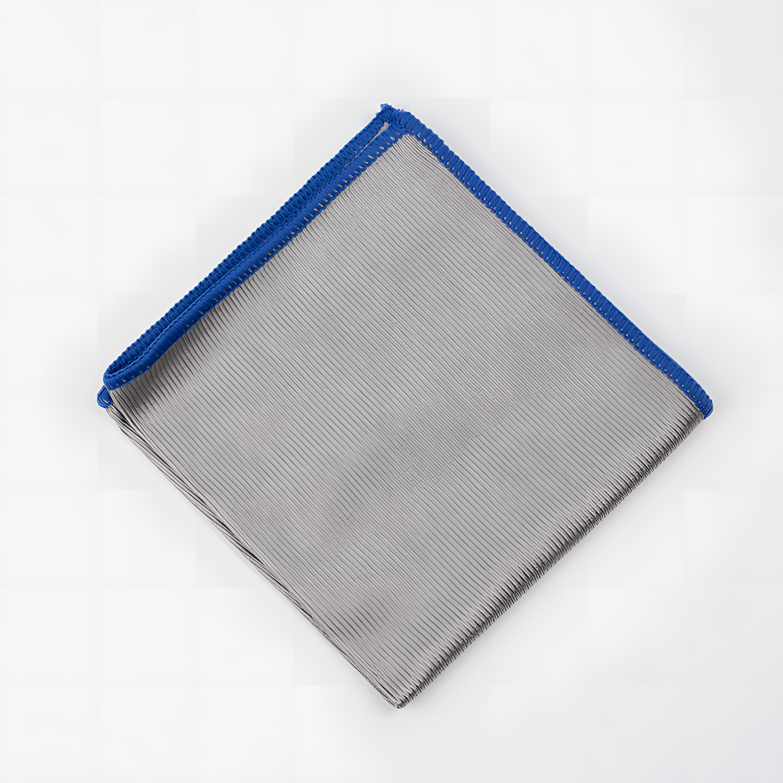 Салфетка для чистки зеркал из микрофибры, утолщенная, размер 30*30, цвет серый, кайма синяя