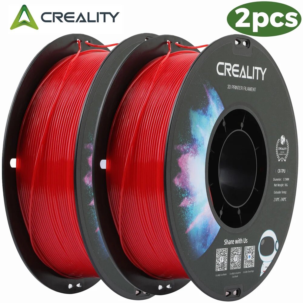 Creality CR-TPU 3D-нить 2 кг 1,75 мм черная 2 pcs Red