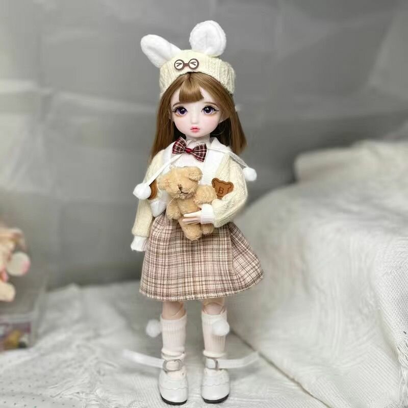 1/6 Кукла с шаровидными суставами BJD, 30cm, Модная Кукла со стеклянными глазами для девочки на день рождения