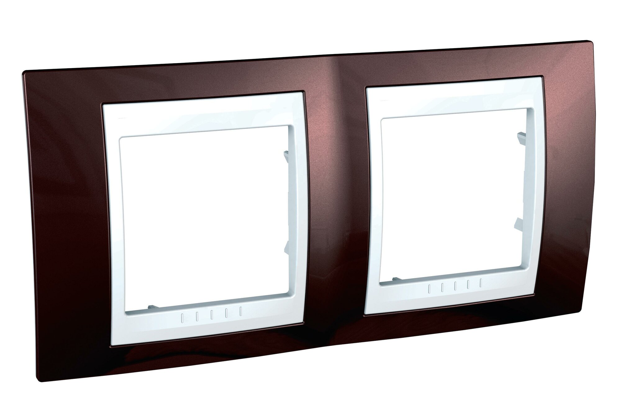 Рамка Unica хамелеон 2 поста горизонтальная терракотовый/белая MGU6.004.851