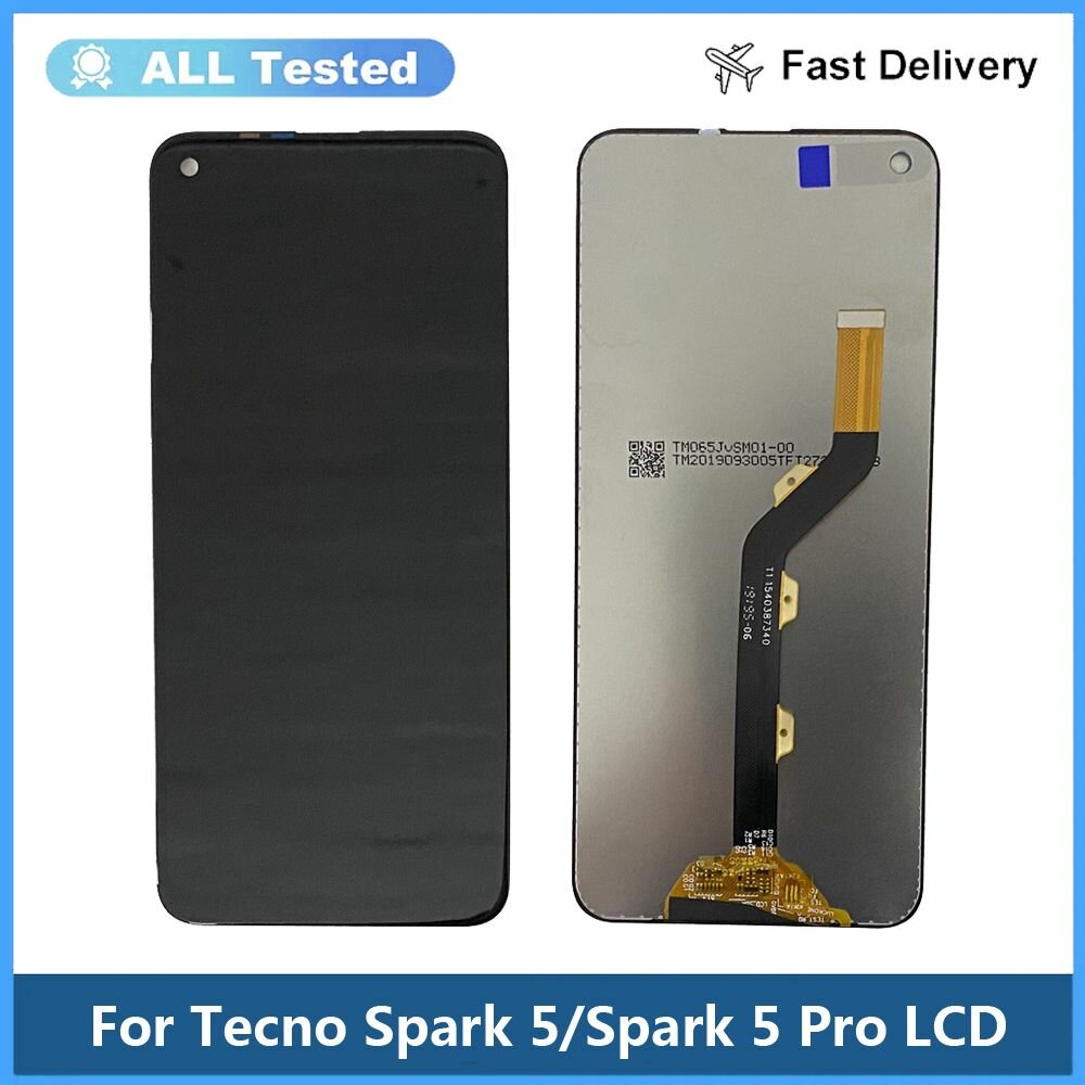 Дисплей для Tecno Spark 5; дисплей в сборе с сенсорным экраном; черный ; содержать инструментов