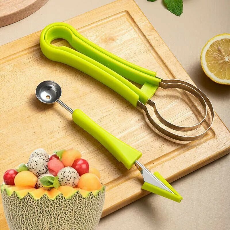 Новый артефакт для нарезки фруктов "три в одном", устройство для сбора узоров, шарик для выкапывания арбузов, ложка, артефакт-нож для цветов