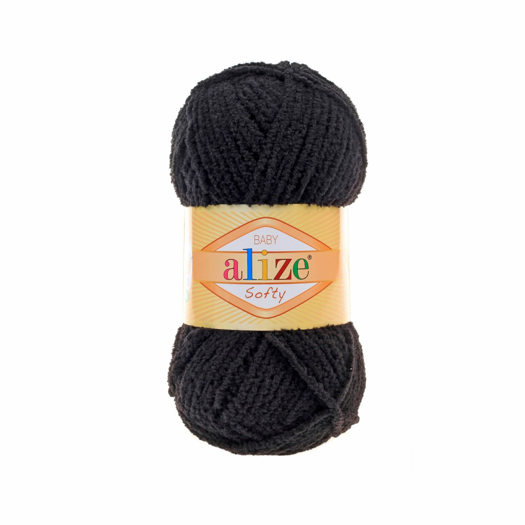 Пряжа для вязания Softy Alize 3 мотка (115 м, 50 гр), цвет 60 черный