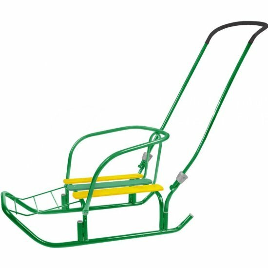 Санки Nika Ветерок 7+, Зеленый (складная ручка)
