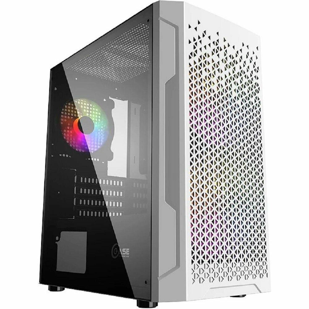 Powercase Корпус CMIMZW - L3 Корпус Mistral Micro Z3W Mesh LED, Tempered Glass, 2x 140mm + 1х 120mm 5 - color fan, белый, mATX CMIMZW - L3