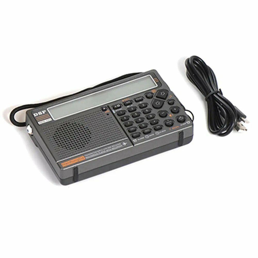 Радиостанция HANRONGDA HRD-757, AM/FM/SW/UHF/VHF, оранжевая, монохромный дисплей