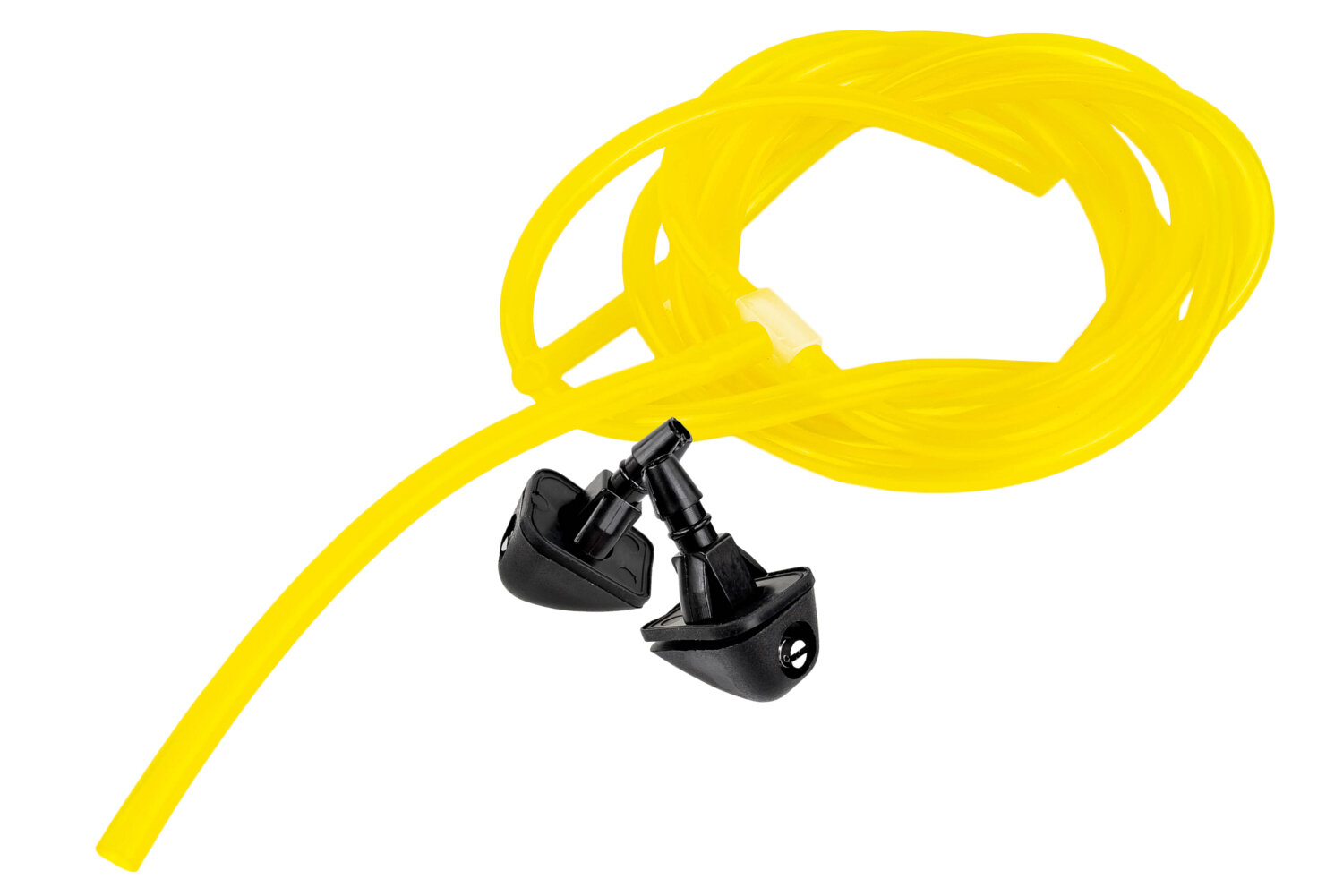 Трубки омывателя лобового стекла желтые с тройником и веерными форсунками БУРАН-3 на защелке (металлический распылитель) для ВАЗ 2108-21099, 2113-2115