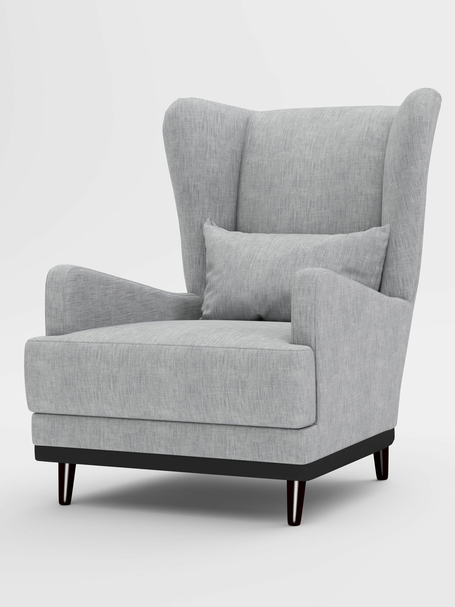 Кресло мягкое для дома, отдыха в гостиной Марсель от W&B, рогожка, цвет: светло-серый