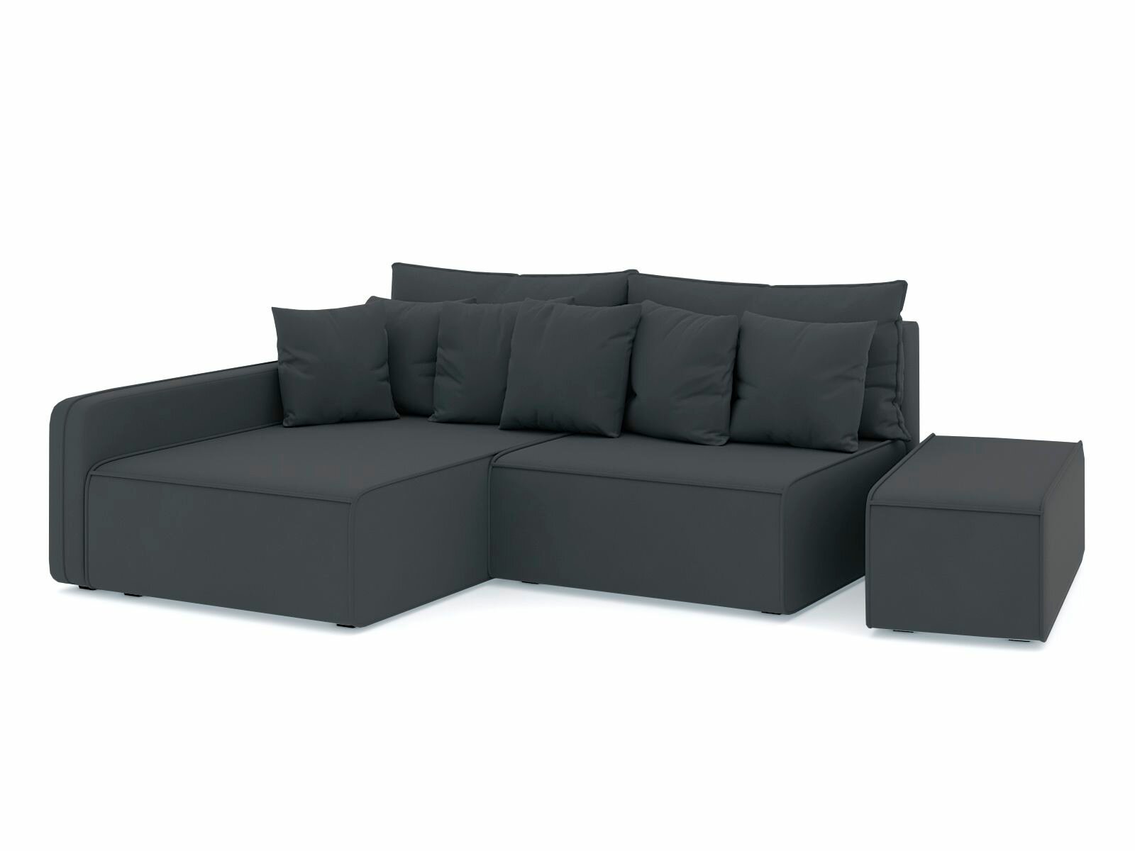 Угловой диван Портленд, еврокнижка, НПБ, угол левый/правый, велюр Зара Грей 18