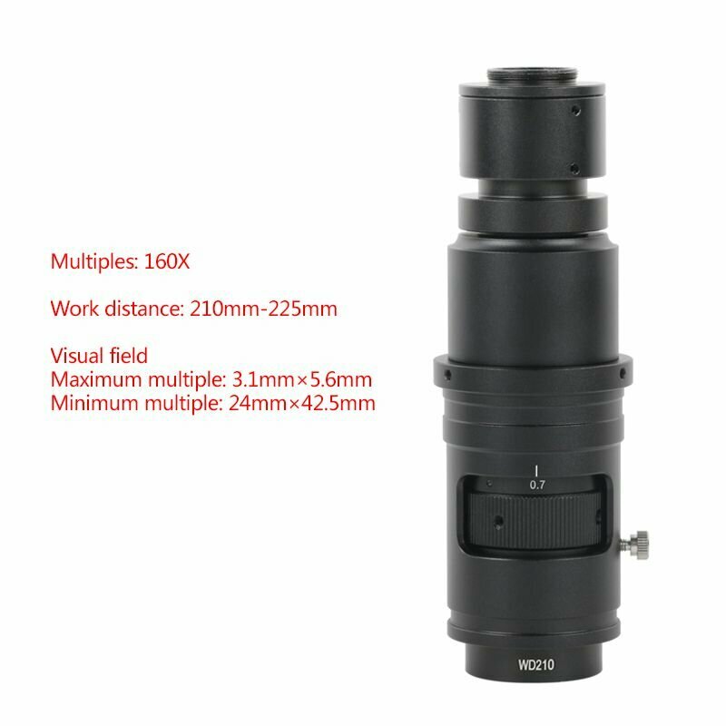 100X 130X 180X 200X 300X 500X Регулируемый непрерывный зум C Mount Оптический объектив для HDMI VGA USB Промышленный видеомикроскоп Камера