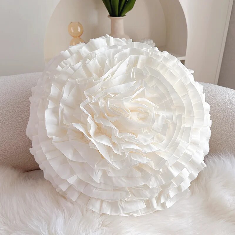 Круглая наволочка с вышивкой 45x45 см Белый, 45cm Pillowcase