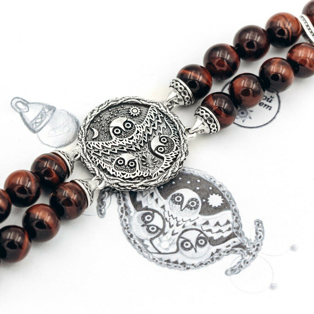 Браслет, чернение, тигровый глаз