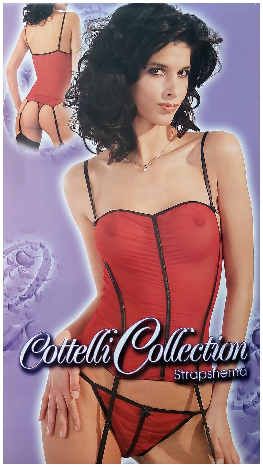Бюстье с трусиками и подвязками для чулок от Cottelli Collection, красный