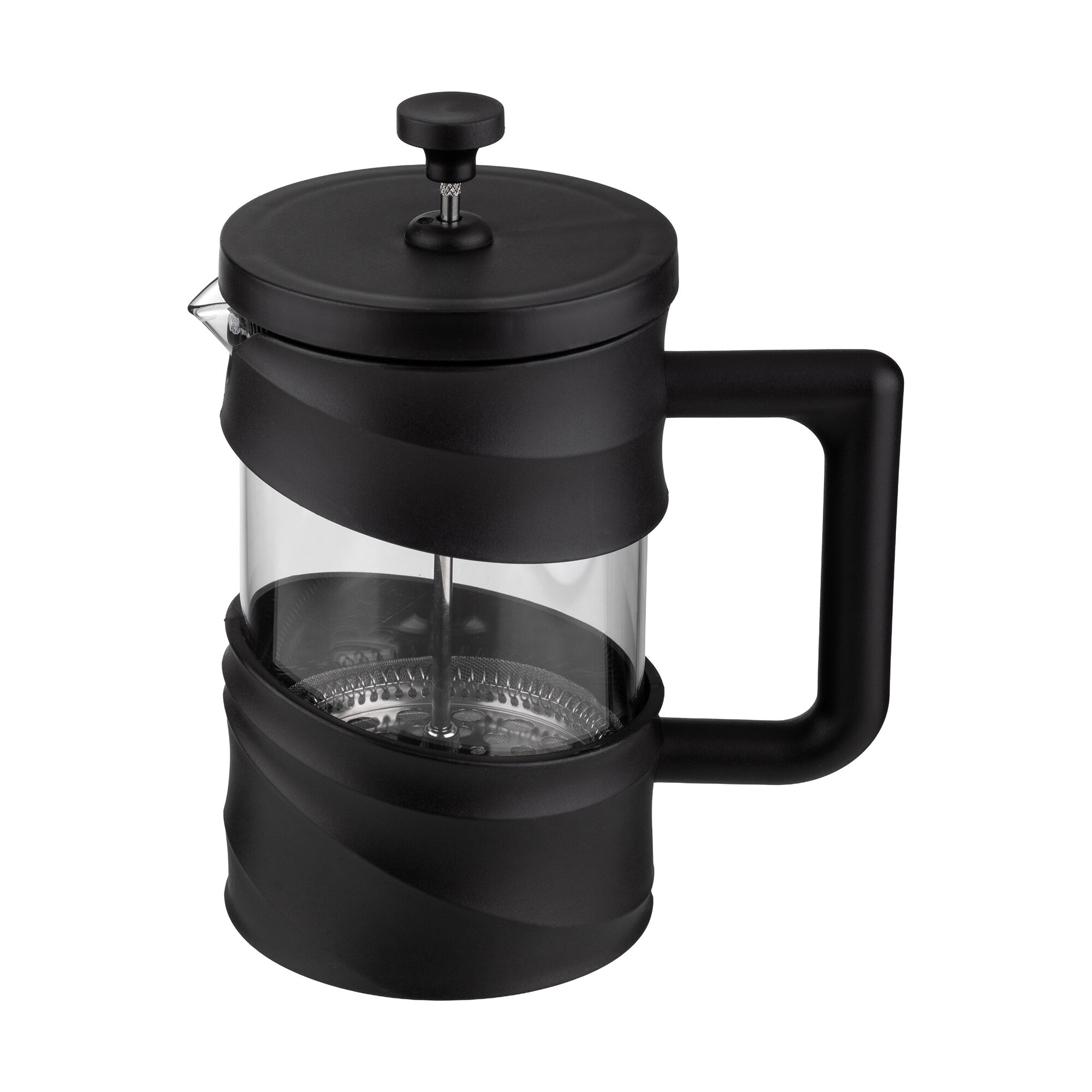Френч-пресс "Mallony" La Caffetteria, 800 мл, стекло/пластик, черный