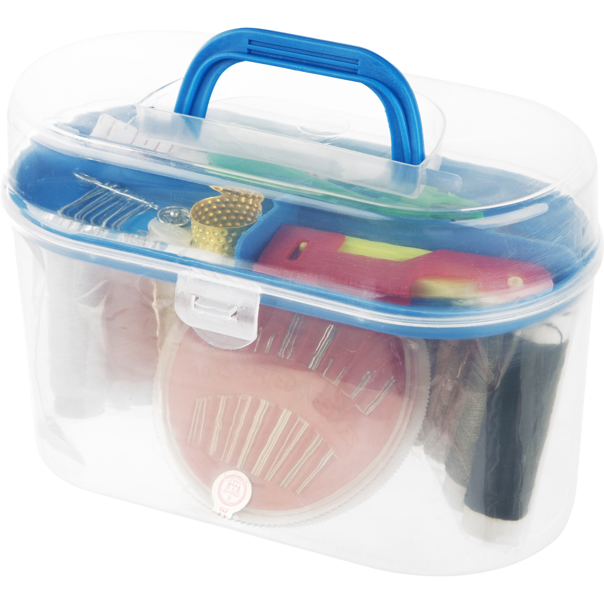 Набор для шитья Рыжий кот (ножницы, иголки, нитки), 57 предметов