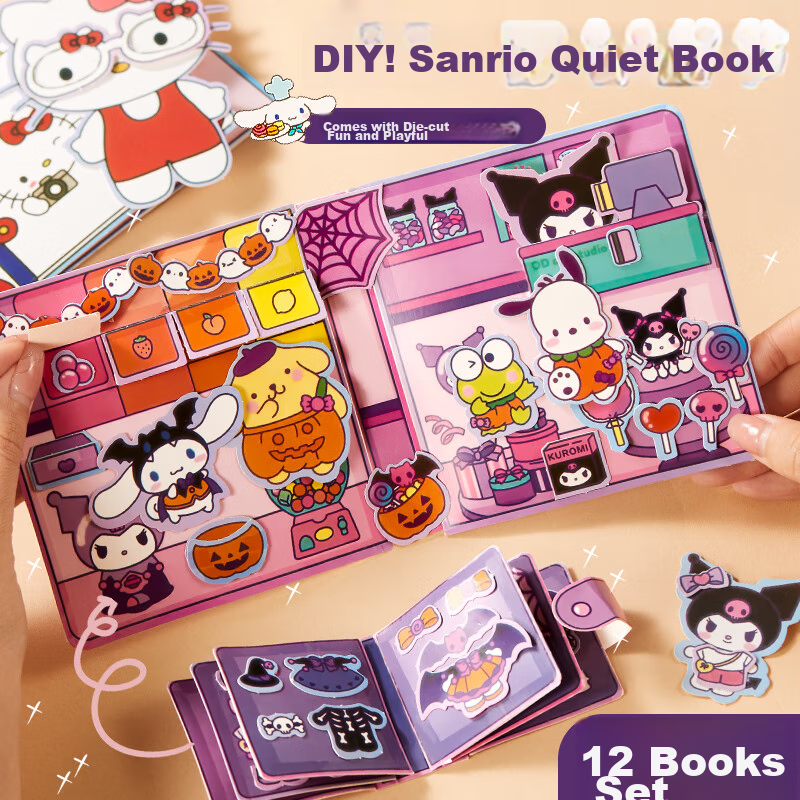 Dimanqi Children's Toy Cartoon Characters Quiet Book, No Cutting Required, Complete Set of Deluxe Handmade DIY Pretend Play Toys