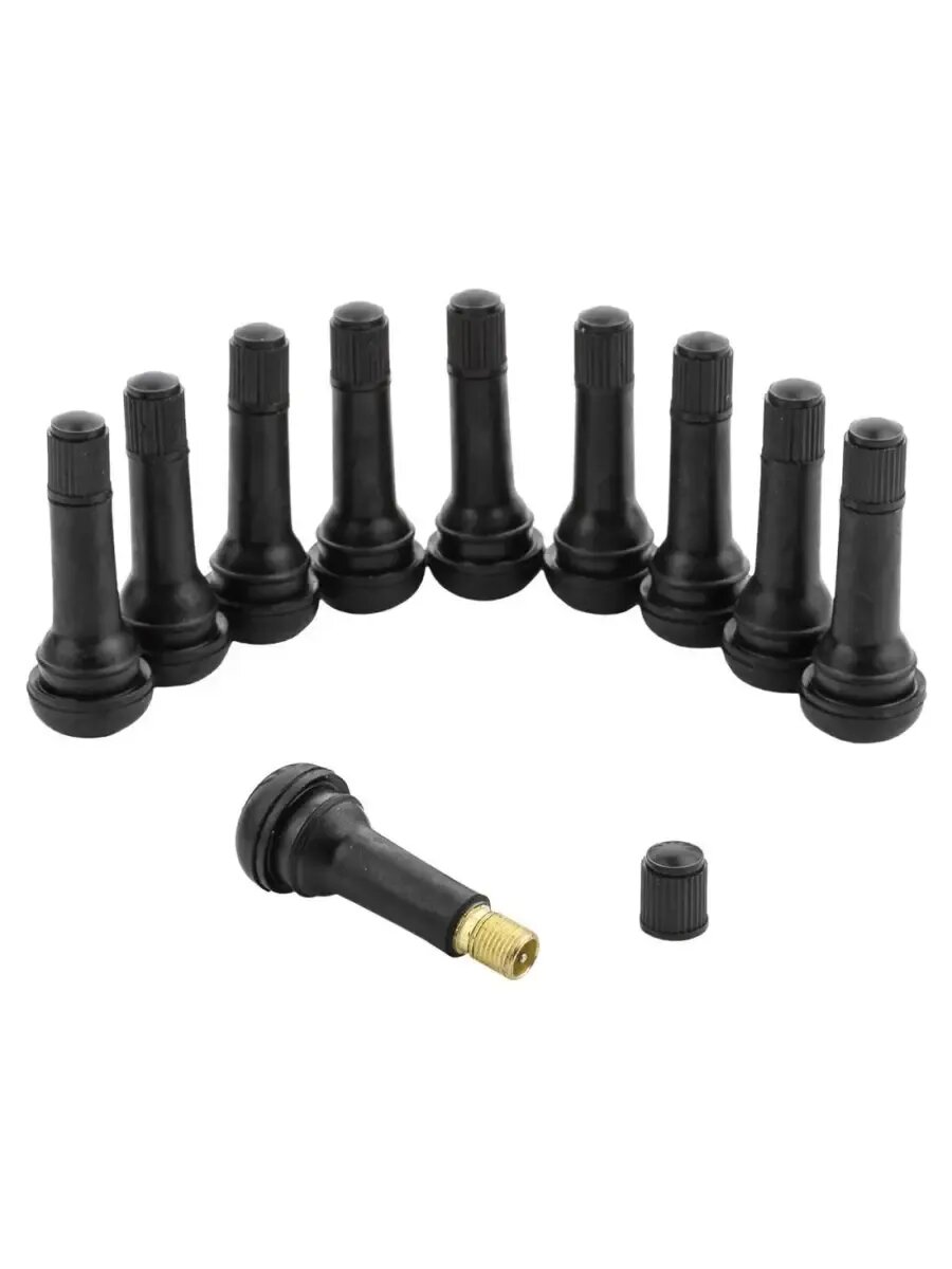 Вентиль (10шт) для бескамерных легковых шин черные