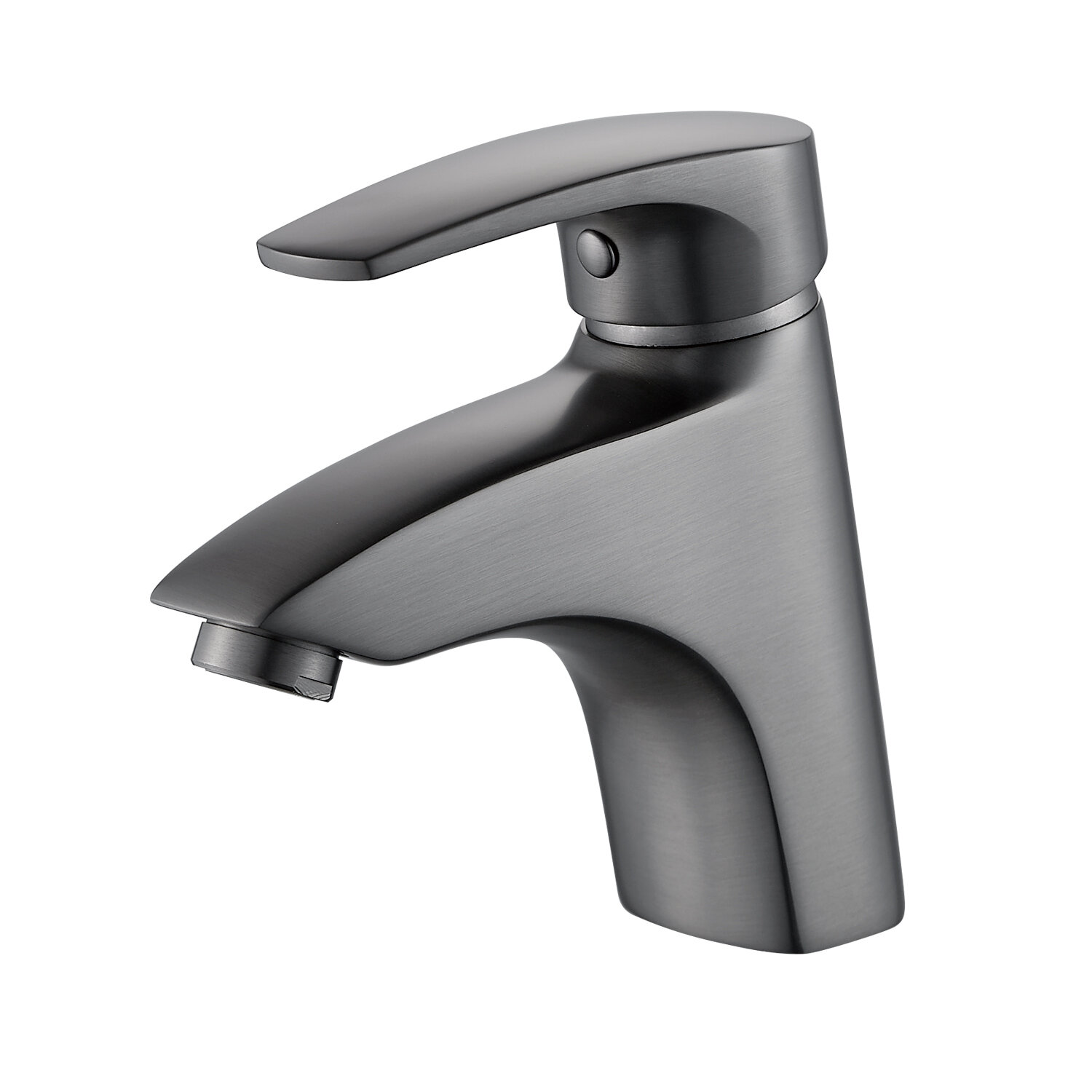 Смеситель для раковины Shevanik S5001T, латунь, аэратор, гибкая подводка, оружейная сталь