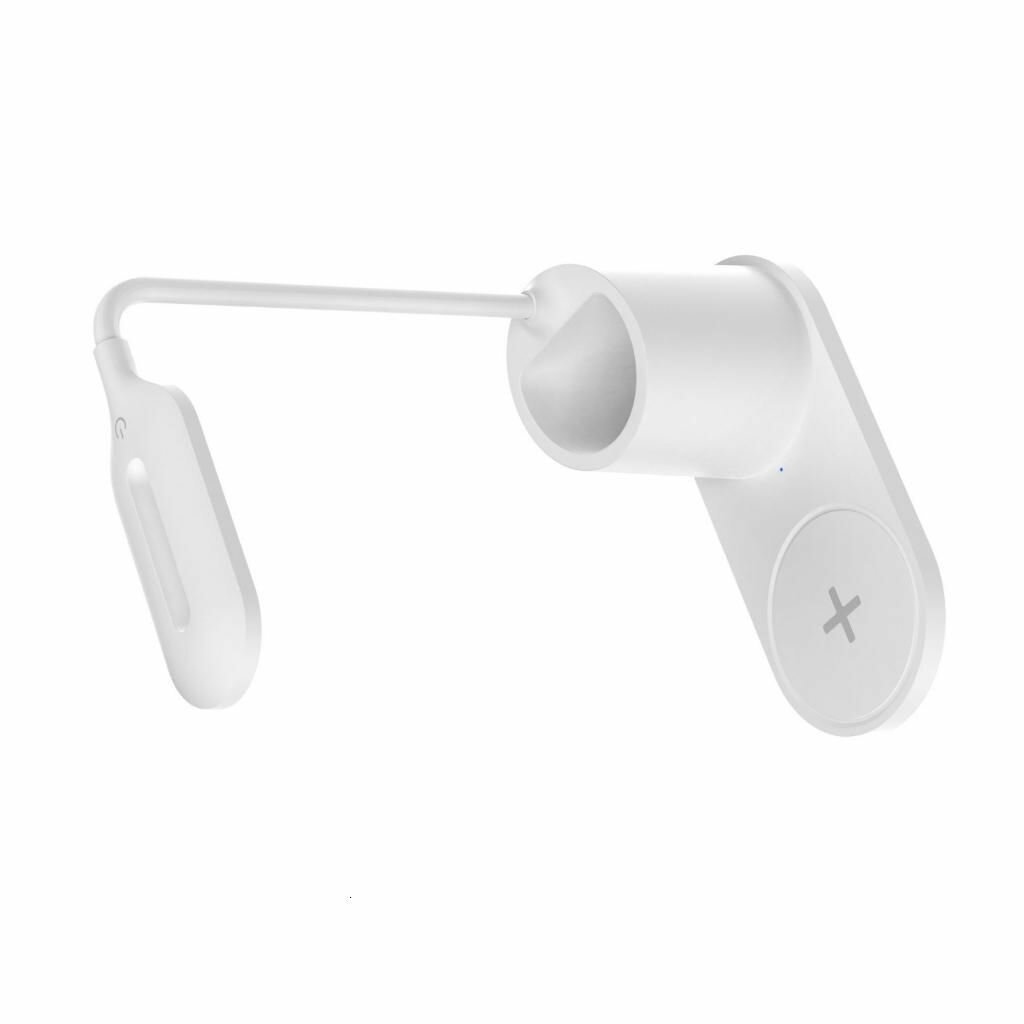 Настольная лампа и держатель для ручек 3-в-1 с функцией беспроводной зарядки, быстрая зарядка 15 Вт, три режима цветовой температуры белый