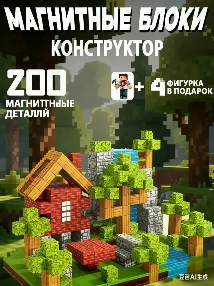 Minecraft, магнитные строительные блоки, индивидуальная упаковка, без запаха, развивающие игрушки