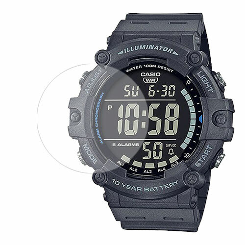 Скрин Мобайл защитный экран для часов Casio AE-1500WH-8BV из гидрогелевая плёнка прозрачная