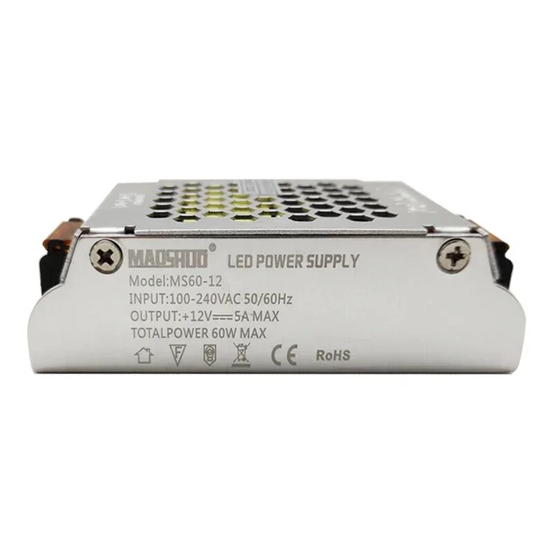 Трансформатор светодиодной ленты MS60-12/24 60W MS60-12 100X50X28mm