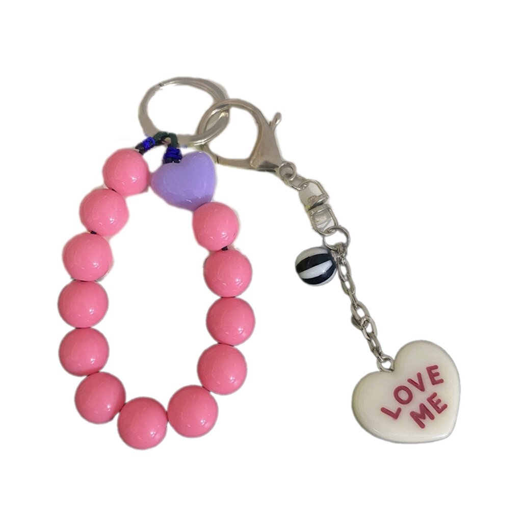 Бисерный кулон для телефона в цвете конфет, ручной работы, красочный брелок в форме сердца