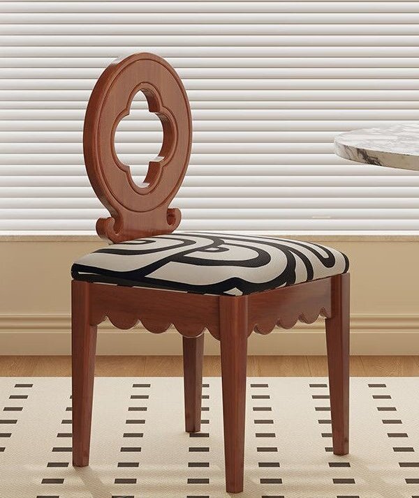 Стул из массива дерева в французском стиле со спинкой, 44,5 × 44,5 × 84 см