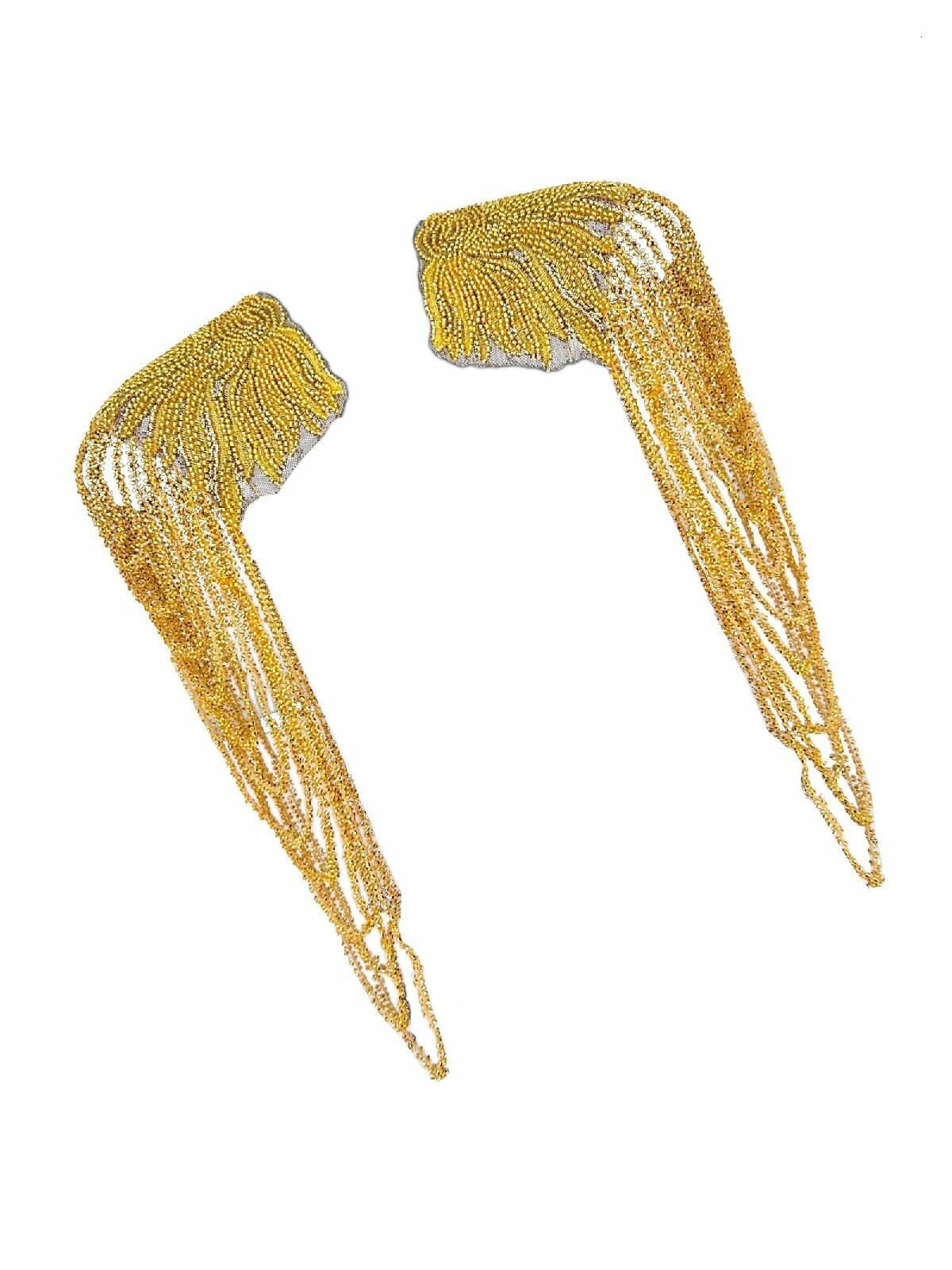 Бахромчатые эполеты с пайетками, Золото