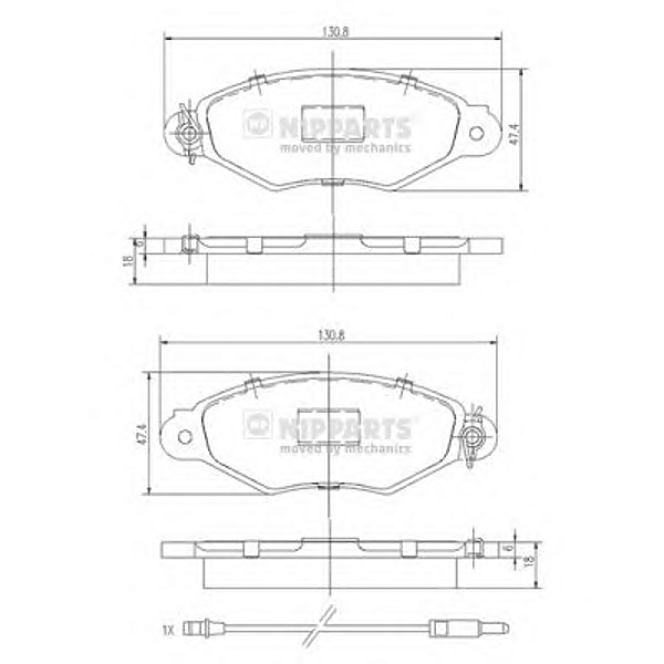 NIPPARTS J3601093 (4106000QAG / 7701202512) комплект тормозных колодок, дисковый тормоз