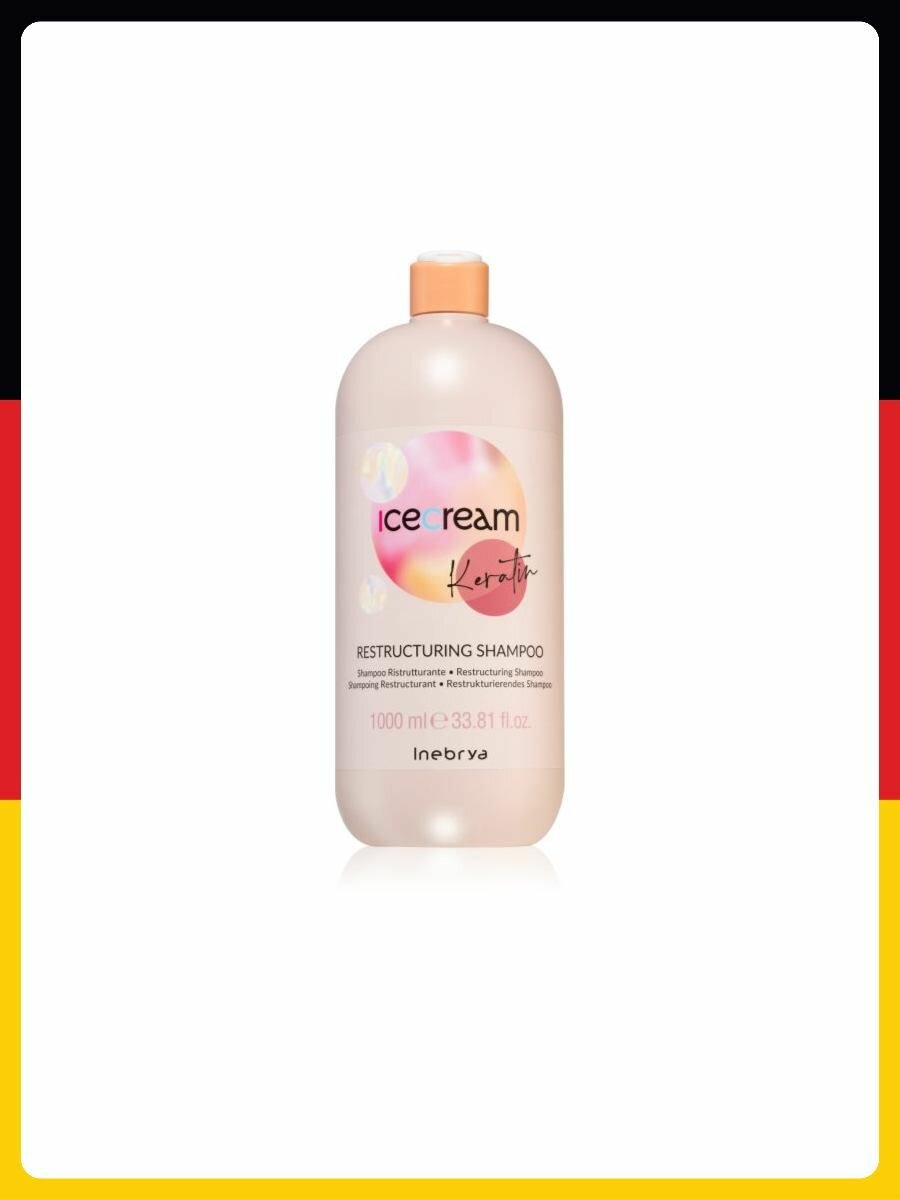 Шампунь для волос INEBRYA Keratin Restructuring Shampoo with Keratin, 1000 мл