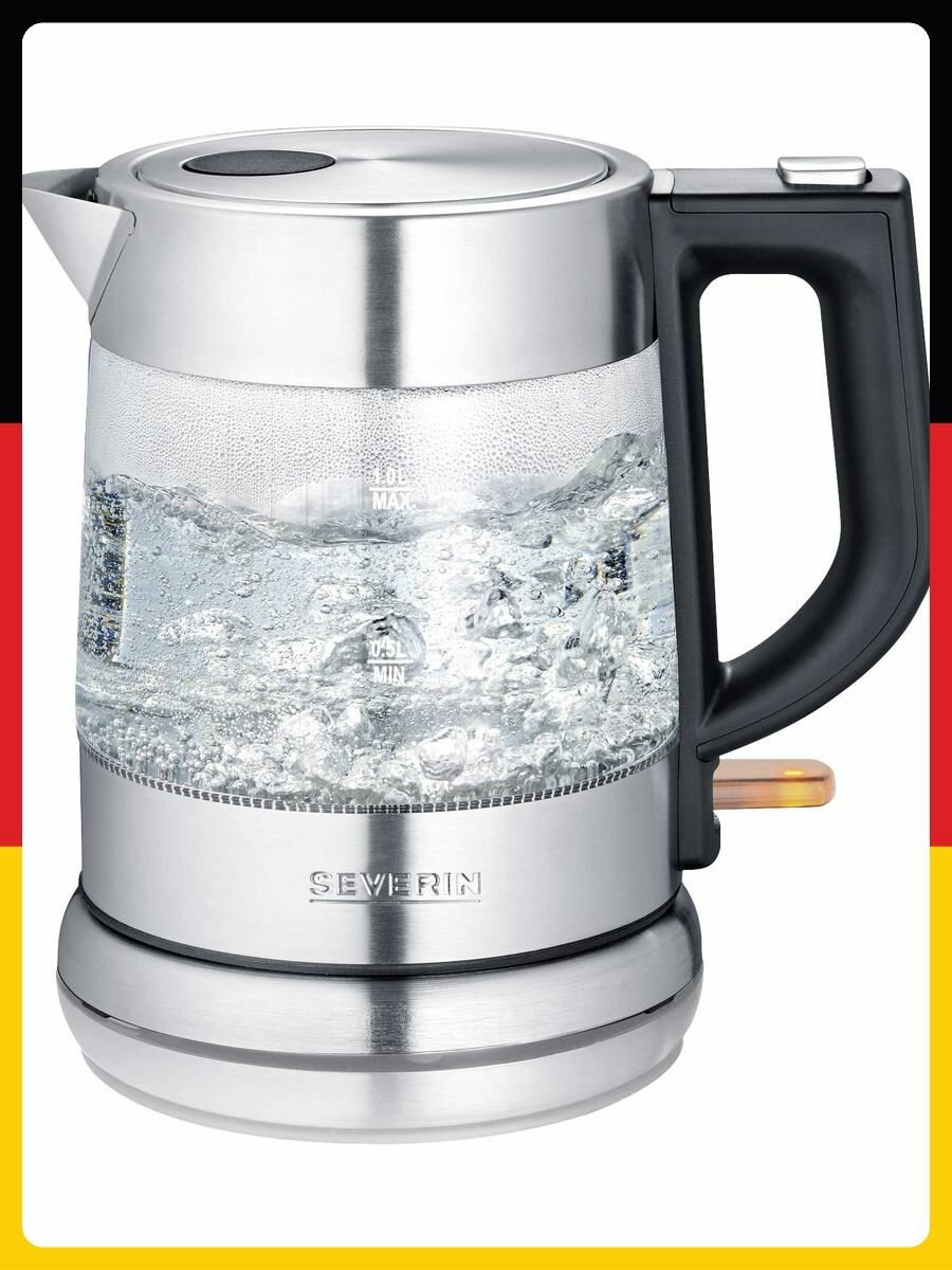 Чайник Severin WK 3468 из нержавеющей стали, объём: 1 литр