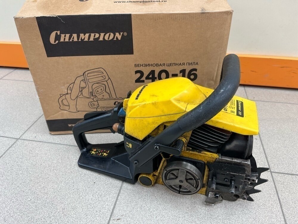Бензопила Champion 237-16, цепь 3/8, 56зв, 1500Вт, 37,2 см3, 4,7кг, бензиновая пила Чемпион, Б\У уценка