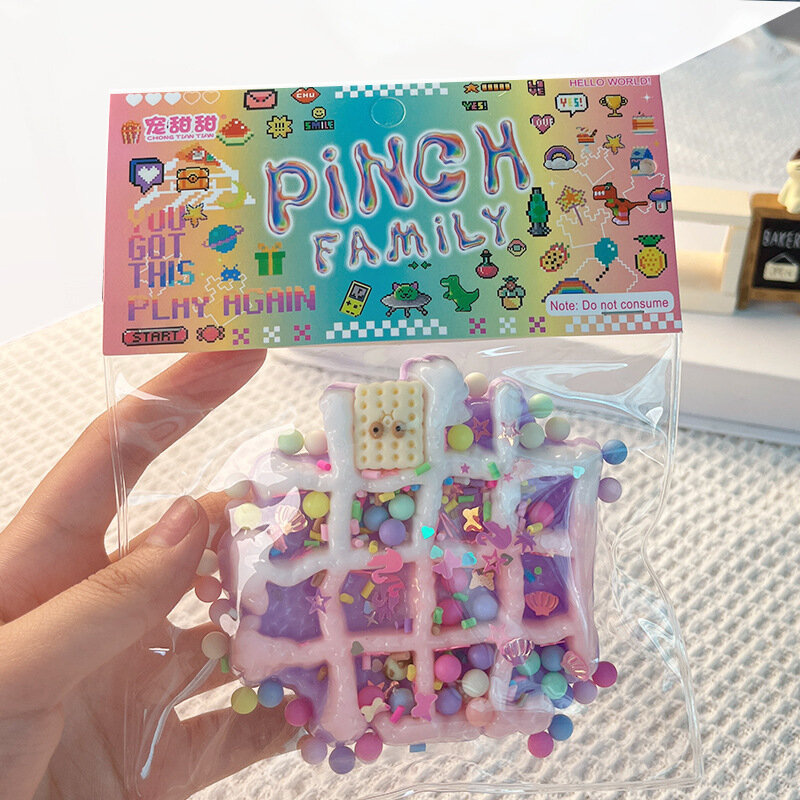 Colorful large plush cat paw squishy stress relief toy perfect for kids and adults blue