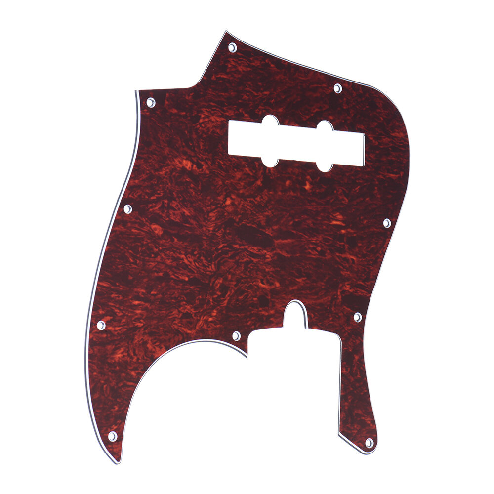 4Ply PVC JB Style Bass Pickguard Pick Guard Scratch Plate 10 Hole 2.5mm Tortoise Shell Red для американских/мексиканских стандартных Jazz Bass