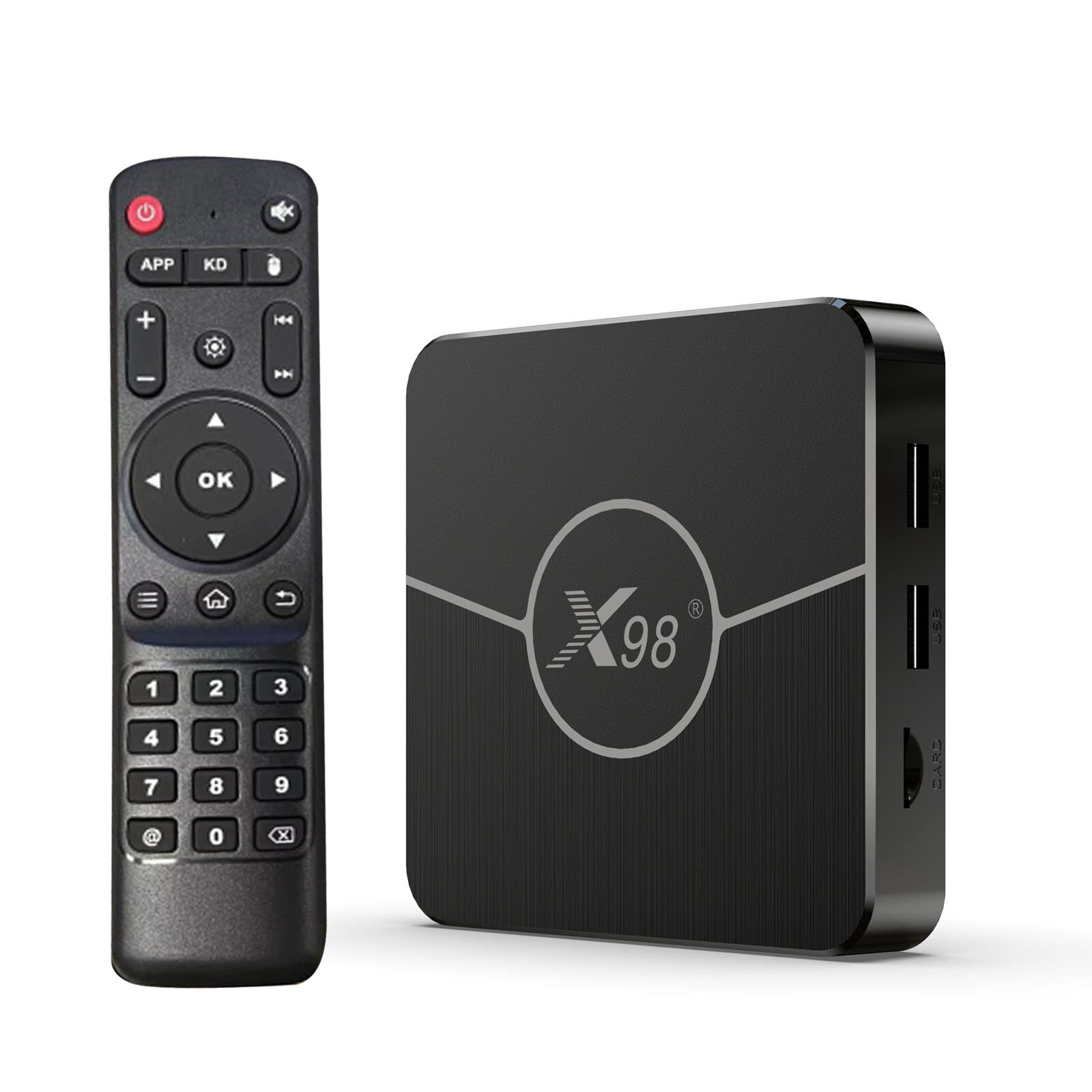 X98 Plus Android 11.0 Smart TV Box Amlogic S905W2 UHD 4K Media Player 2.4G/5G Dual-band WiFi BT AV1 VP9 H.265 Decoding Digital Display Remote Control 2GB RAM+16GB ROM/4GB RAM+32GB ROM/4GB RAM+64GB ROM 100M LAN