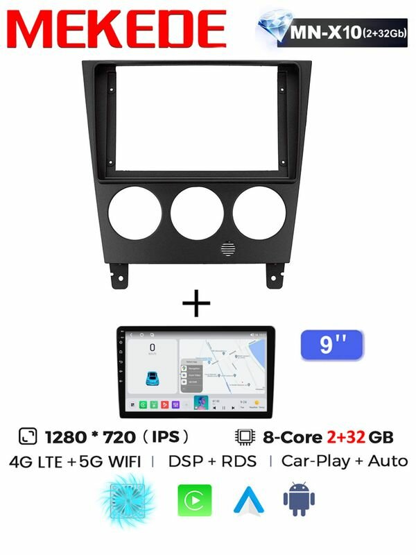 Магнитола 9" Mekede MN X10 Pro 2/32 Gb Subaru Impreza GD GG 2002-2007 carplay