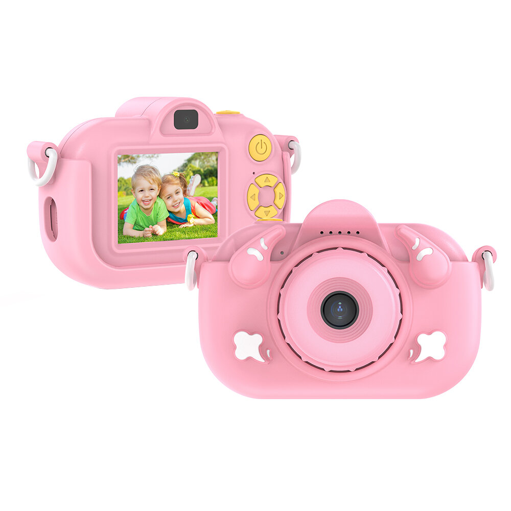 Детская цифровая камера 1080P 12MP с двумя объективами для селфи, экран IPS 2.0 дюйма, для мальчиков и девочек, подарок на день рождения, праздник, для детей 3-12 лет, цвет синий/розовый