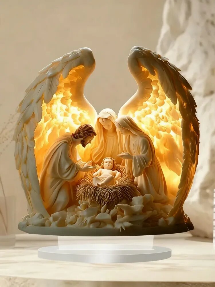 Рождественское украшение "Рождество Иисуса", акрил, 18х18 см