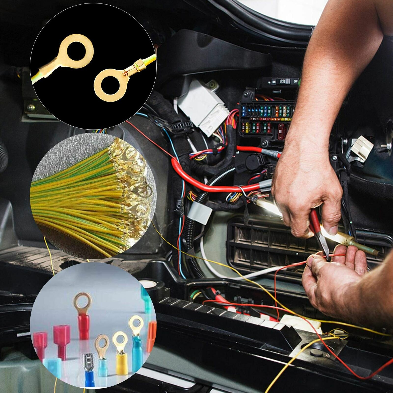 540 шт. набор латунных наконечников для проводов, кольцевые наконечники для электрического кабеля с коробкой для хранения M3 M4 M5 M6 M8 M10